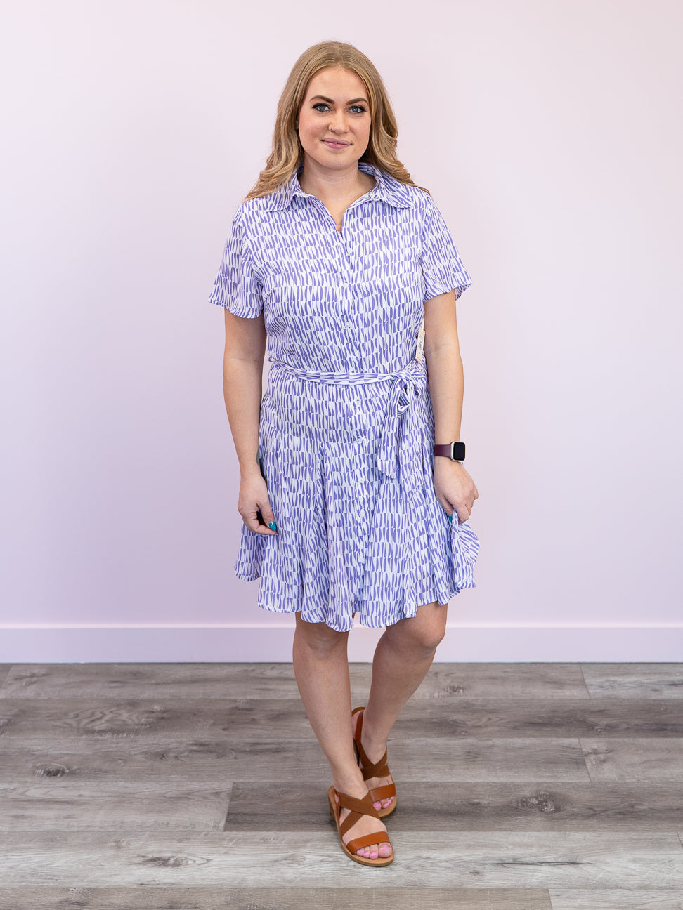 AS IS DEX | Sophia Belted Mini Dress | Lavender Geo (M,L) – Lavender & Lace Boutique