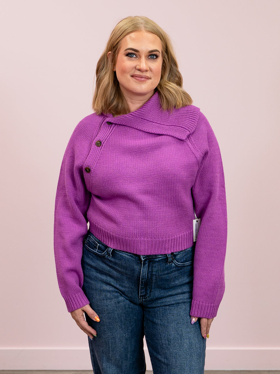 DEX | Samara Asymmetrical Sweater | Orchid – Lavender & Lace Boutique