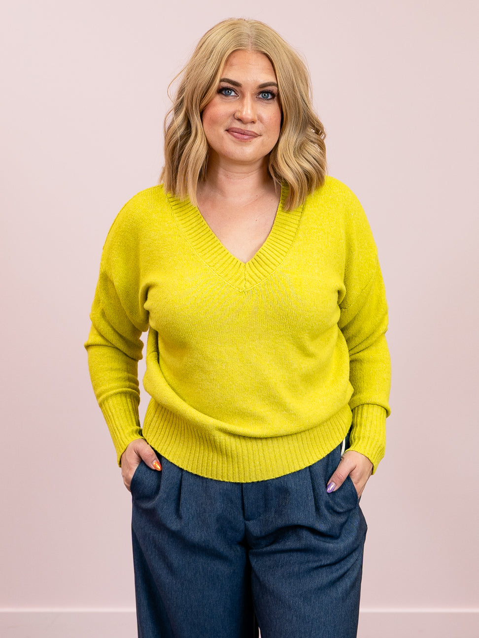 *NEW* DEX | Tess Soft Ribbed Sweater | Limelight – Lavender & Lace Boutique