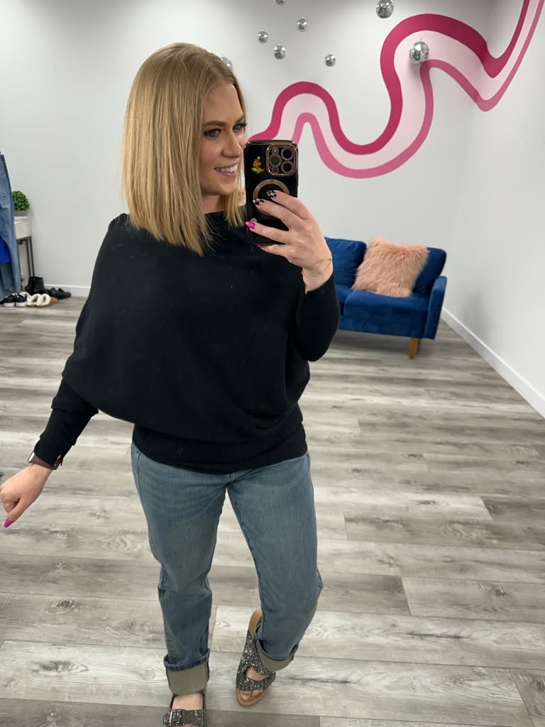 *KP BDAY* Urban Dolman Sweater | Black – Lavender & Lace Boutique